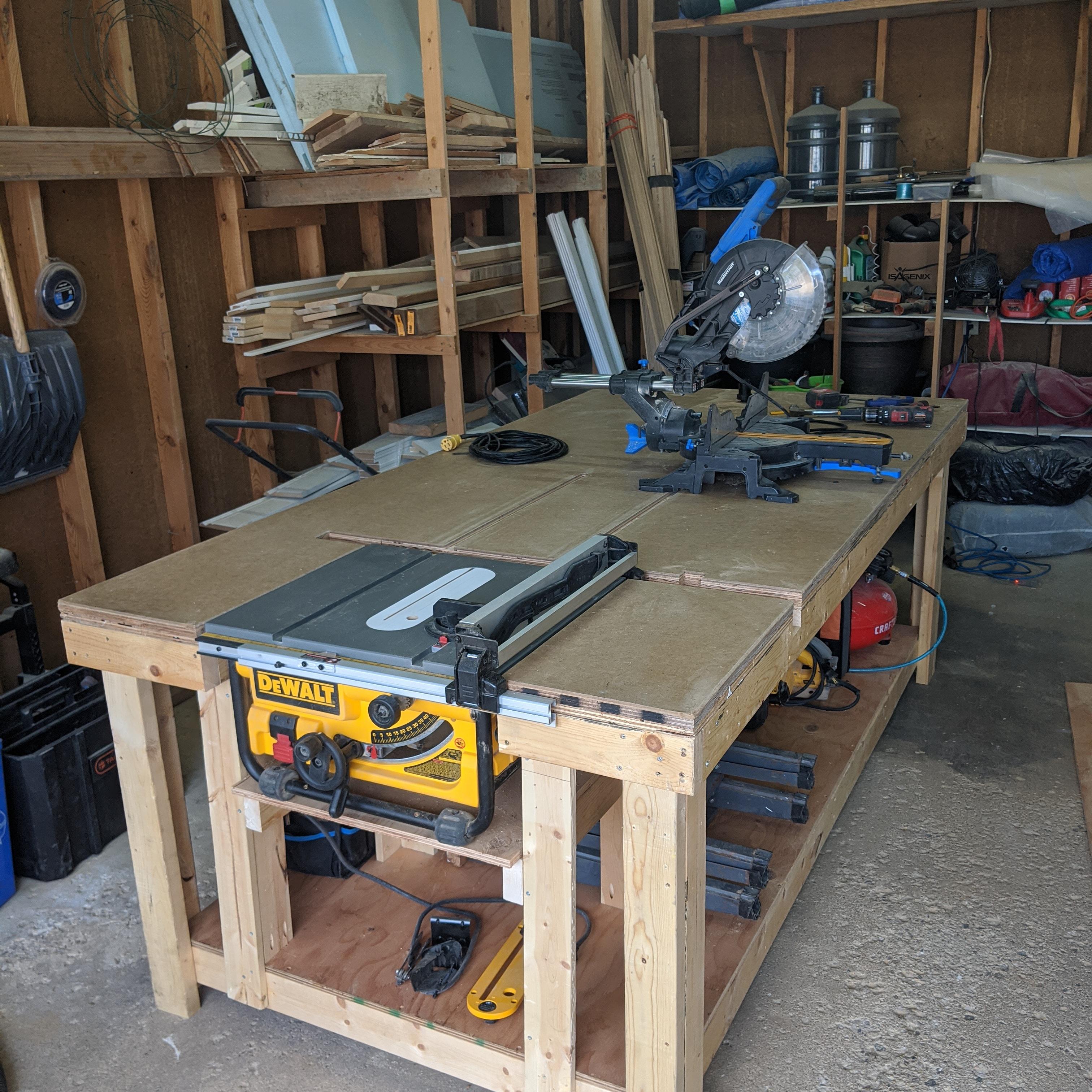 WIP my all-in-one workbench - tablesaw finished, on to mitre saw. | Scrolller