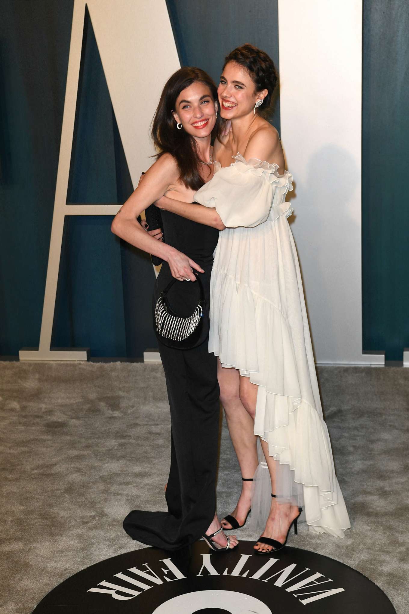 With sister Rainey Qualley at Vanity Oscar Party | Scrolller