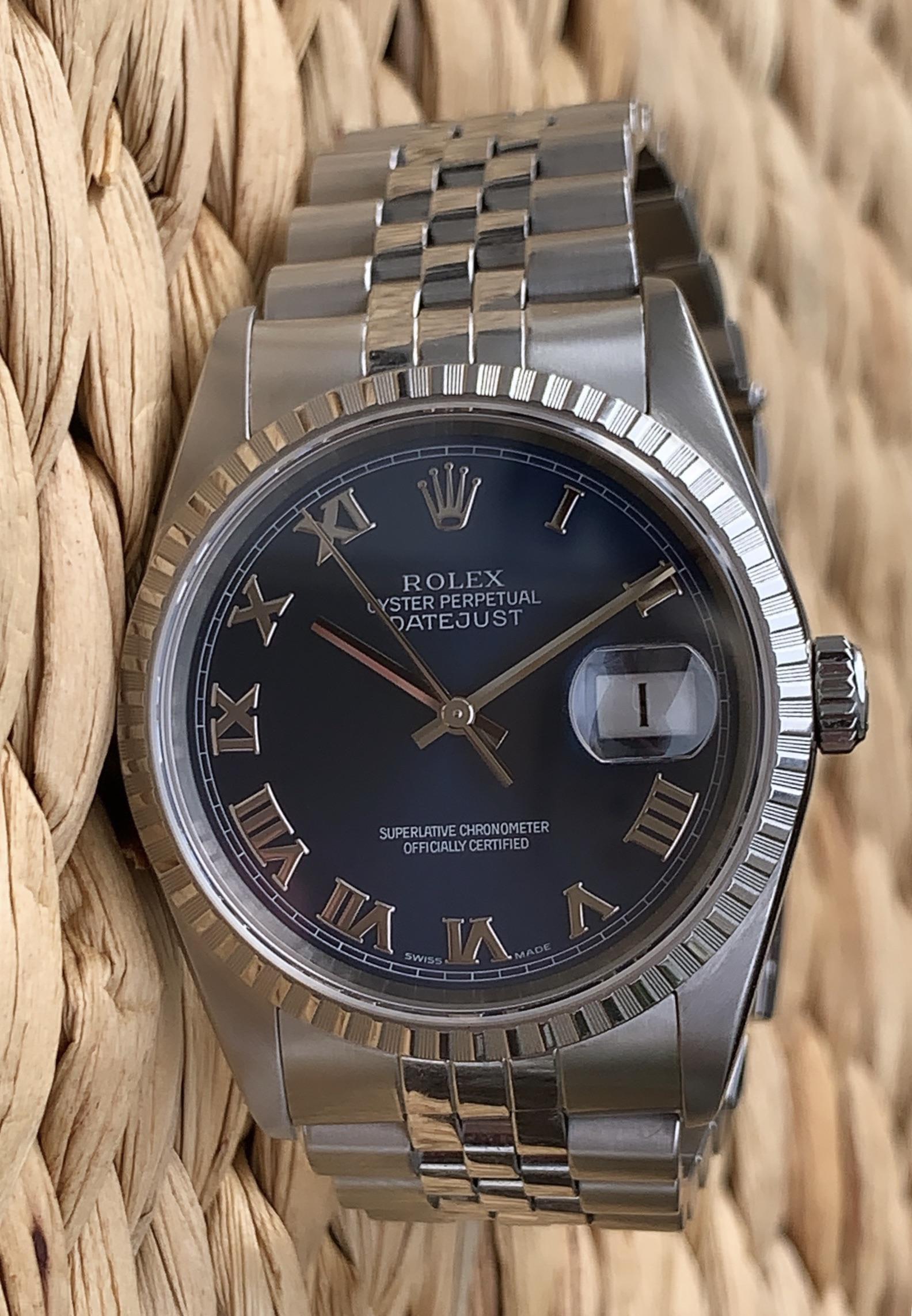 [WTS] Mint Rolex Datejust 16220 Blue Big Roman Numerals | Scrolller