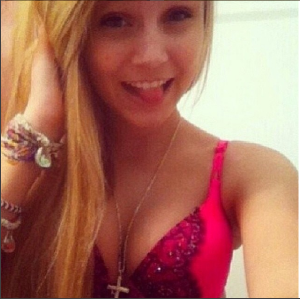 Sexy [F] wearing a pink bombshell bra | Scrolller