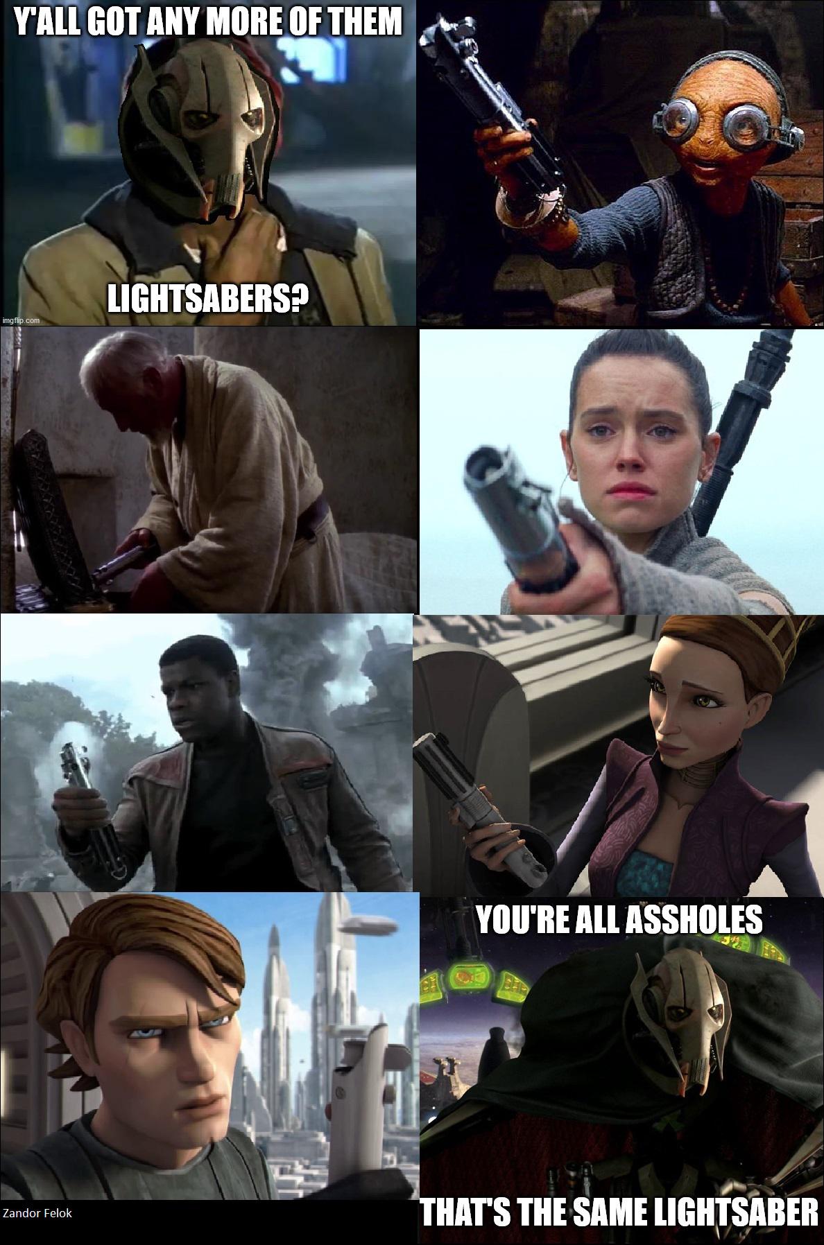 Y'all got any more of them lightsabers? | Scrolller