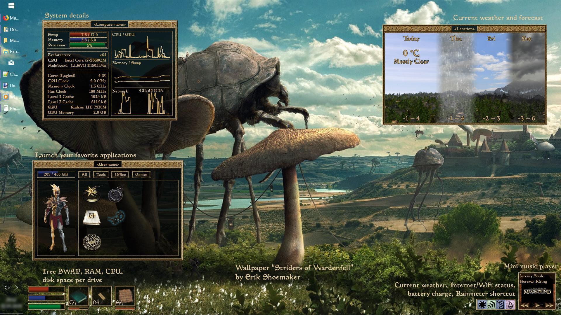 You can turn your desktop into Morrowind with these Rainmeter skins | Scrolller