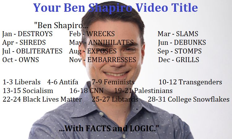 Your Ben Shapiro Video Title | Scrolller