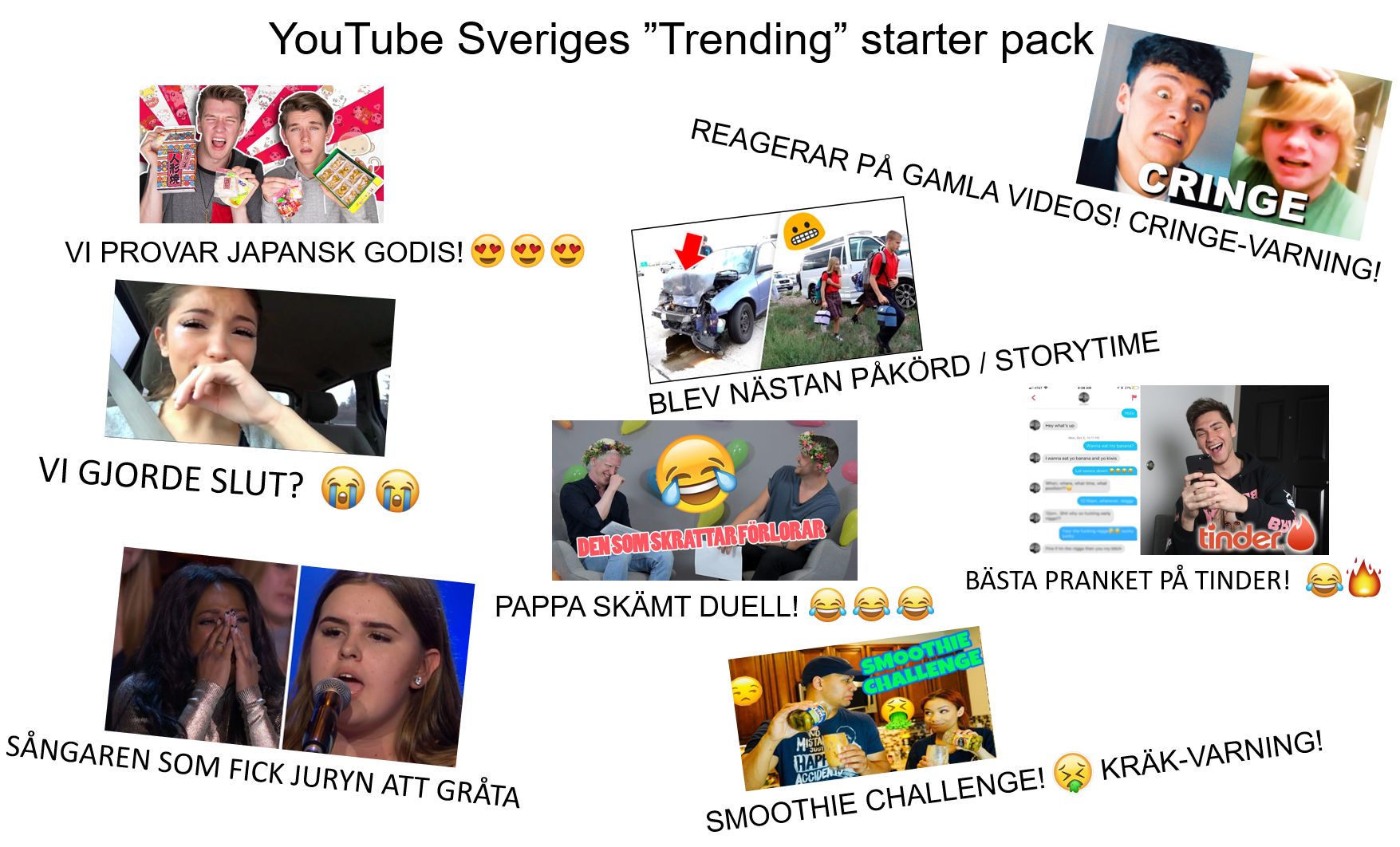 YouTube Sveriges "Trending" starter pack | Scrolller