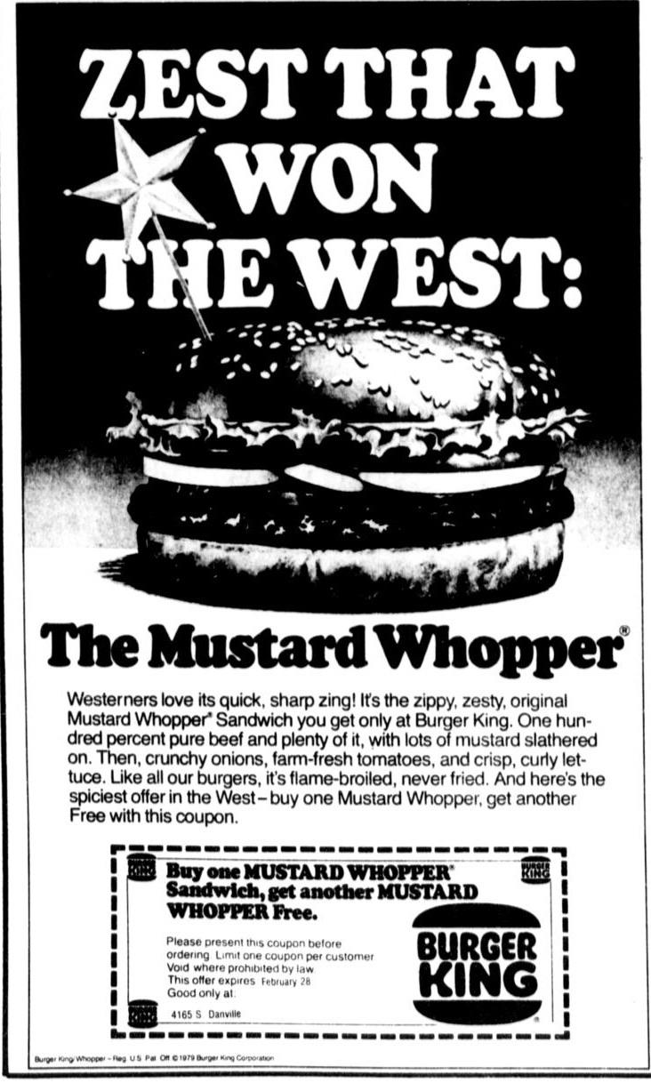 Zest That Won The West: The Mustard Whopper (February 7, 1980) | Scrolller