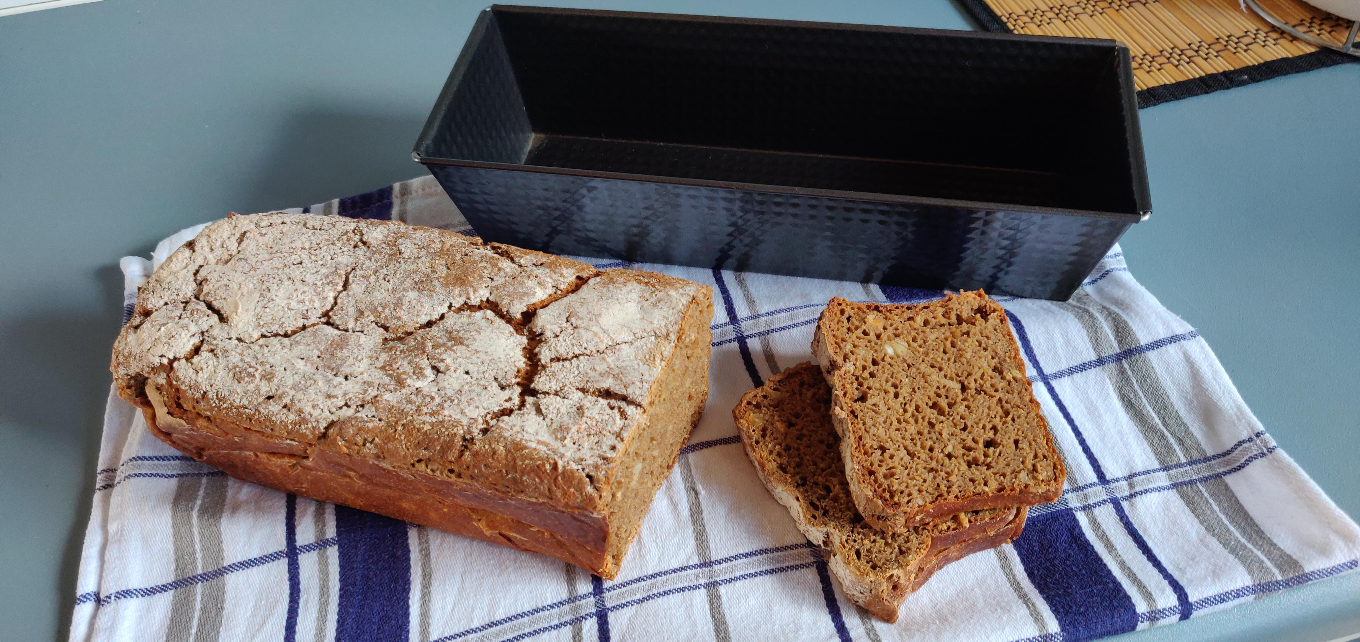 100% rye bread. First time using this baking form and I had issues with the parchment paper ...