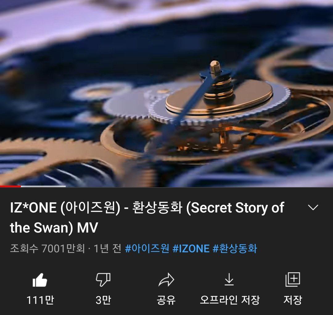 210720 IZ*ONE's Secret Story of the Swan MV surpassed 70,000,000 (70M) views | Scrolller