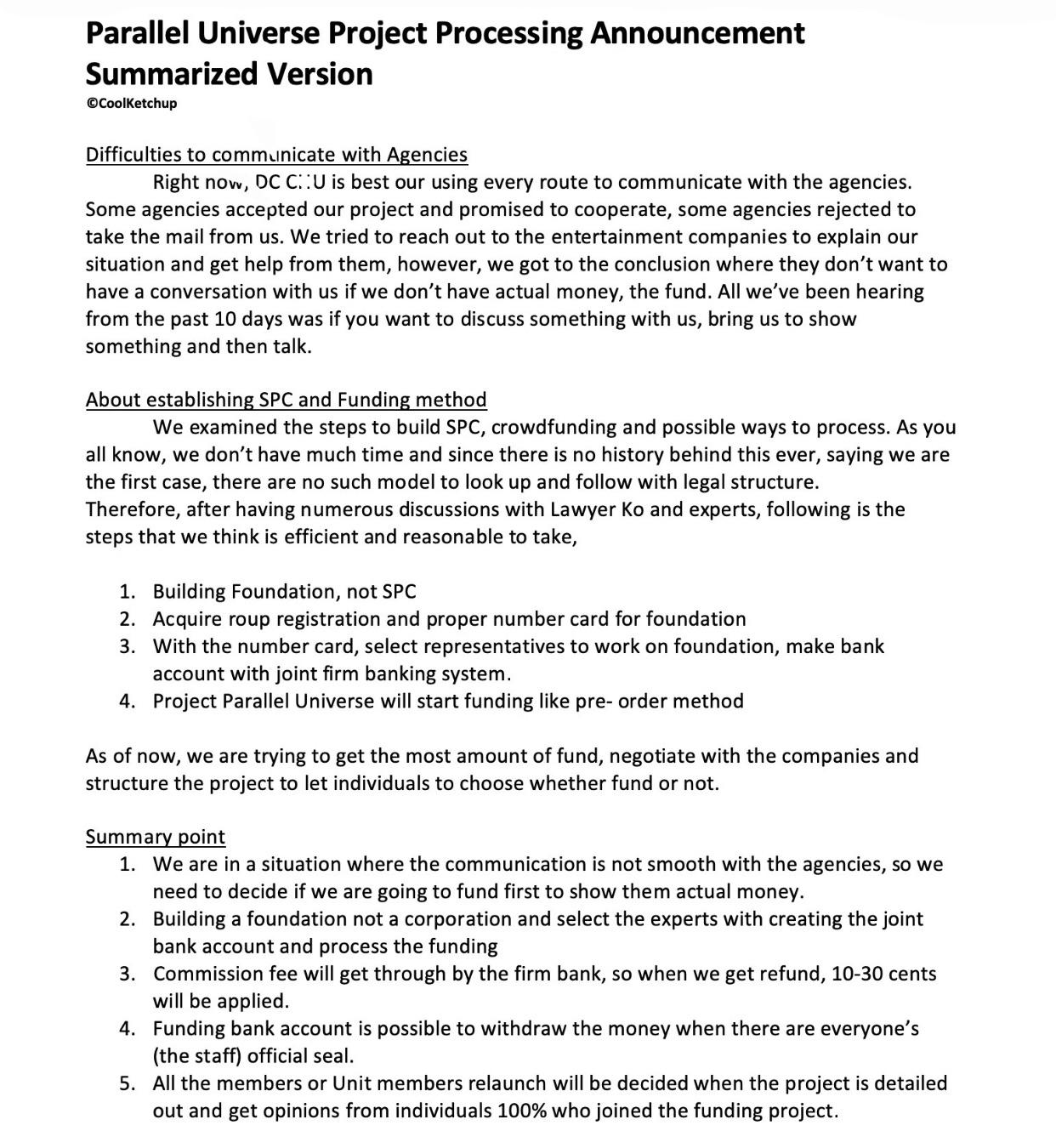 280321 : parallel universe project processing announcement summarized version | Scrolller