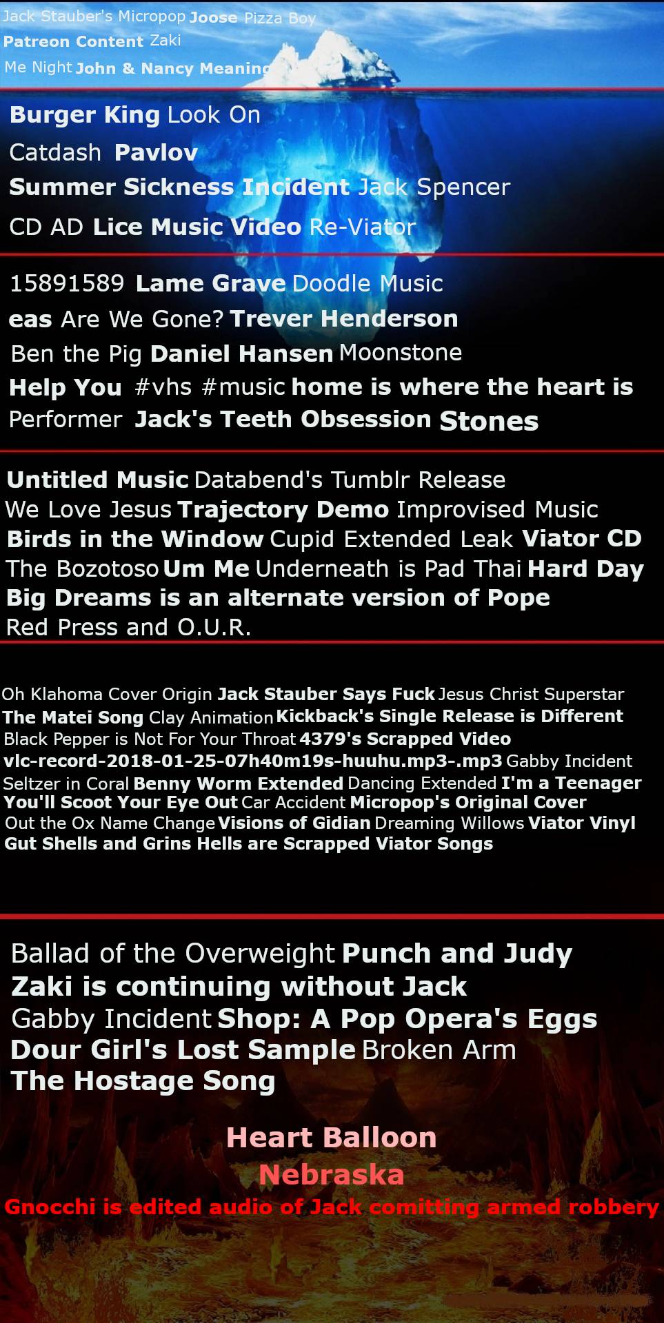 A Big Jack Stauber Iceberg | Scrolller