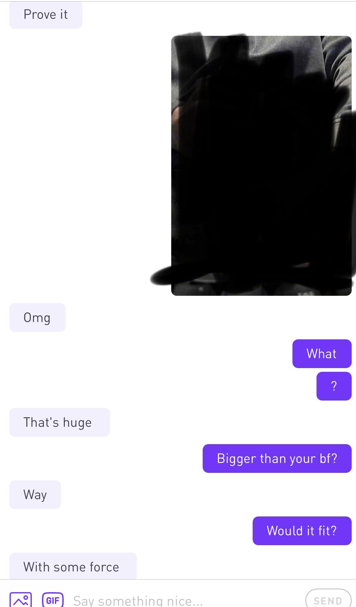 A classic. “Way” bigger than her bf 😂. DM Me to see :p | Scrolller