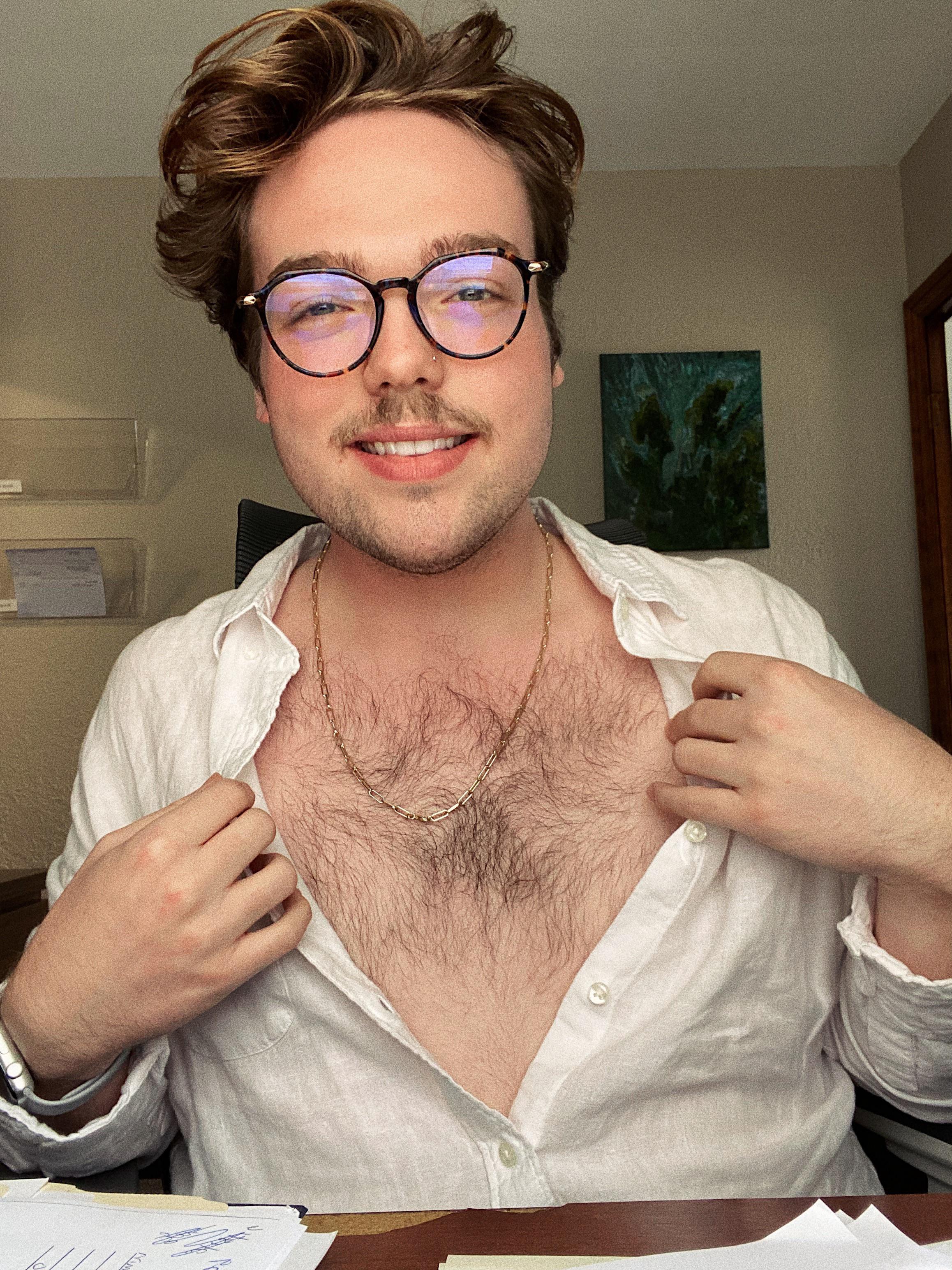 a client-free day at the office means the chest comes out | Scrolller