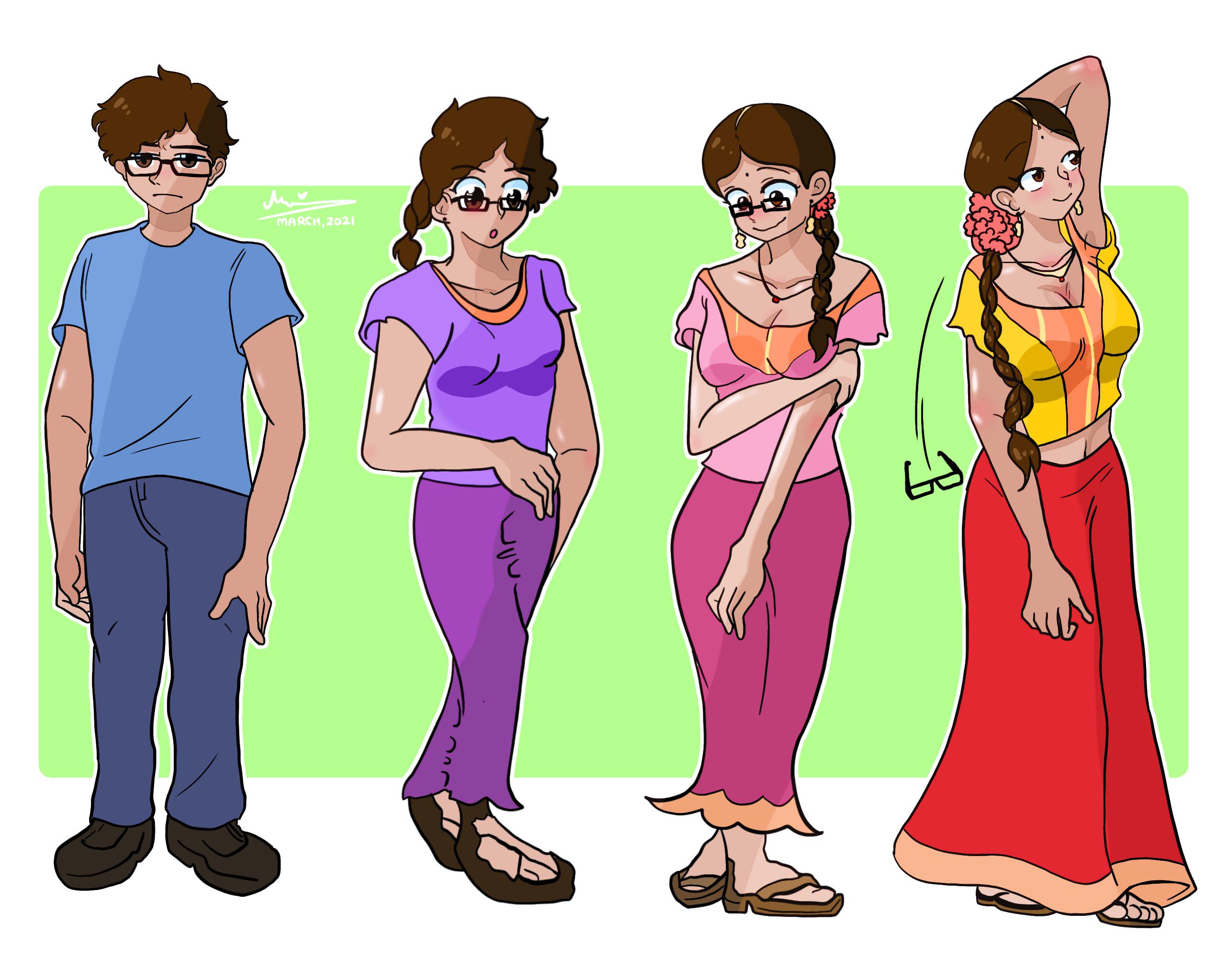 A commission I did! [American Male —> Indian Female] | Scrolller
