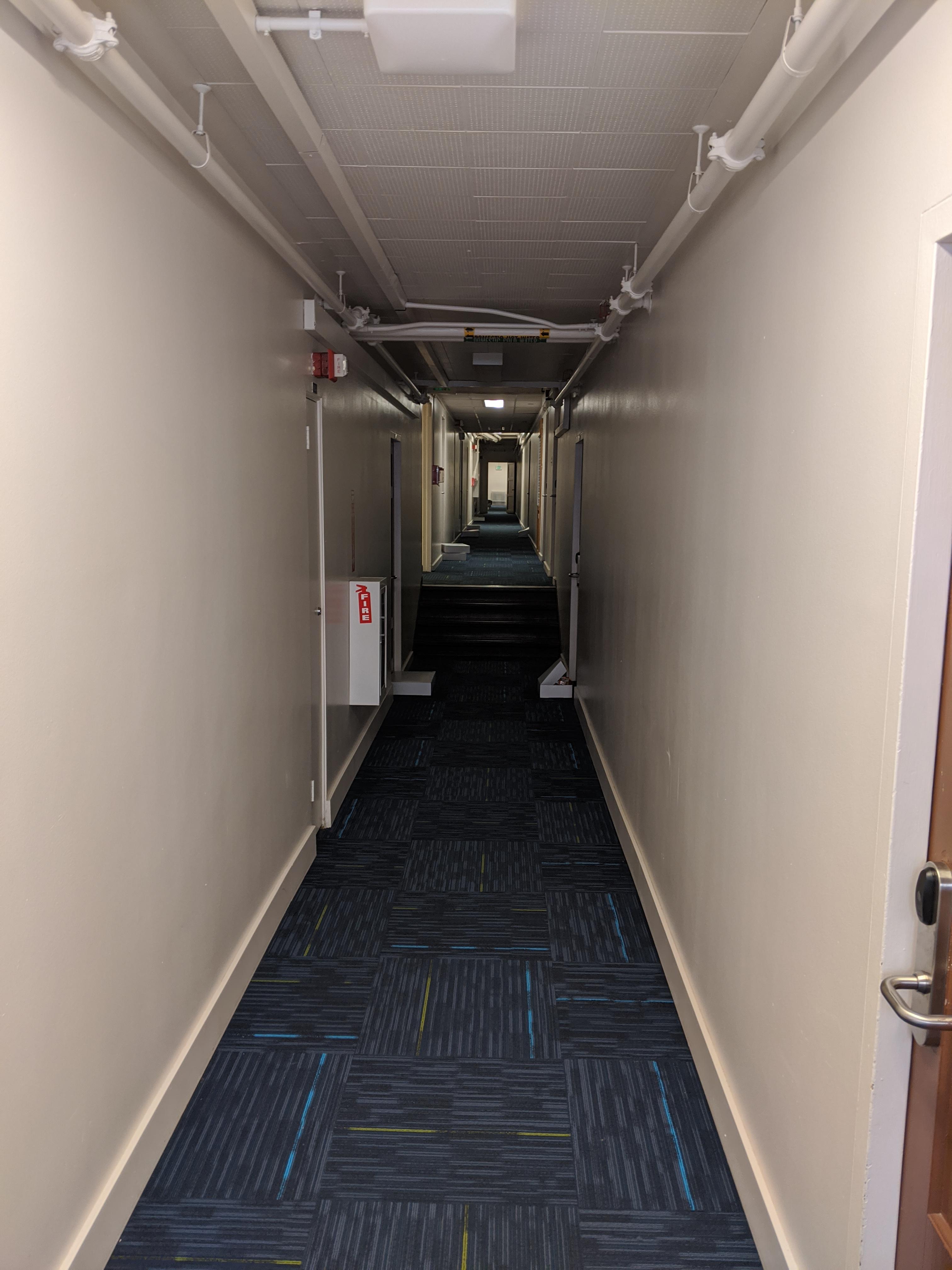 A hallway in an isolation dorm. Reed hall. | Scrolller