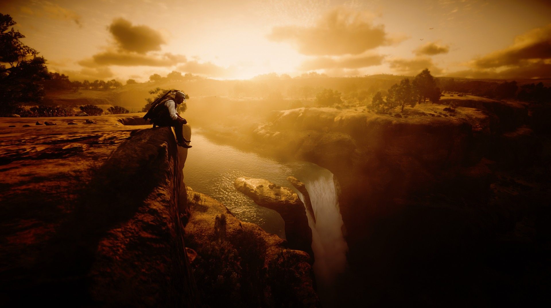 A man, a sunset, and his nemesis ;) | Scrolller