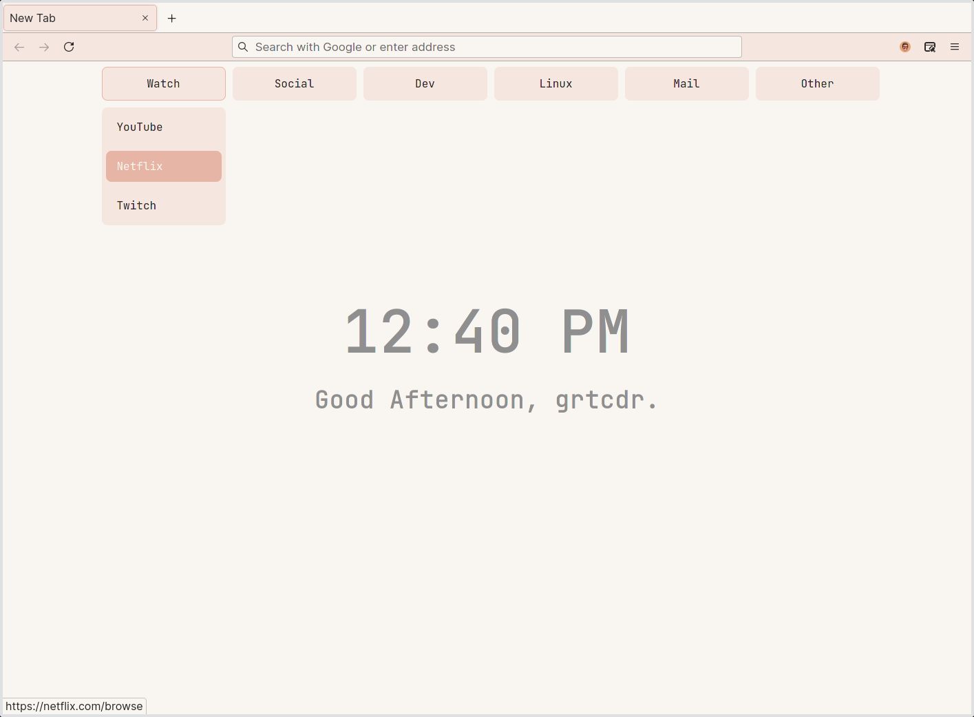 A minimal, light and champagne-like startpage | Scrolller