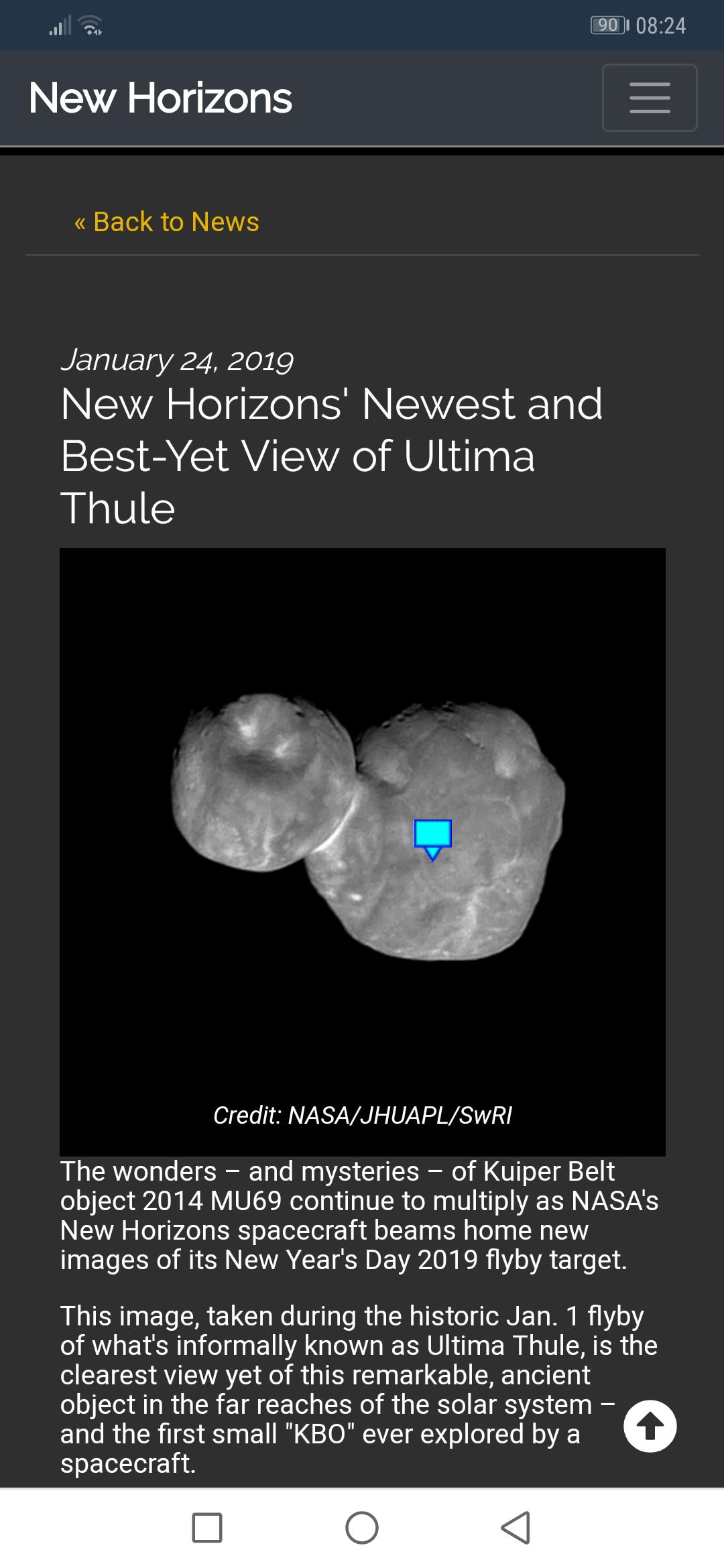 A new higher-resolution image of 2014 MU69 / Ultima Thule has been released | Scrolller