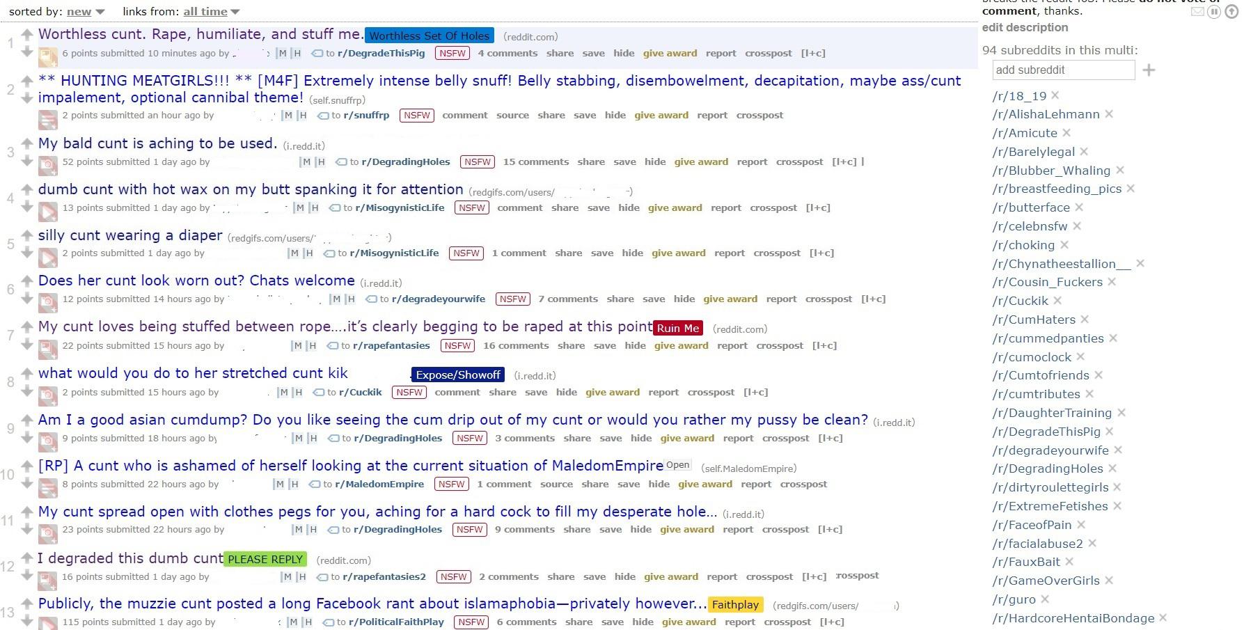 A snapshot of female hate on reddit ... please keep reporting | Scrolller