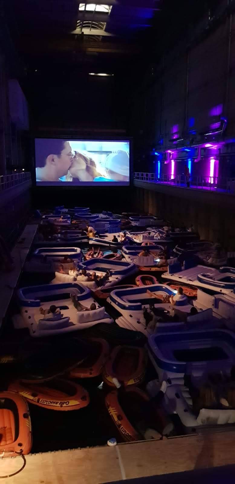 A super yachts dry dock turned into a floating cinema! | Scrolller