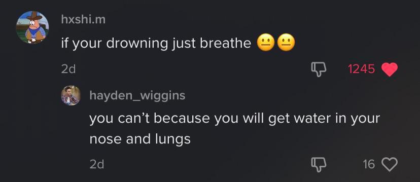 A tiktok POV about drowning | Scrolller