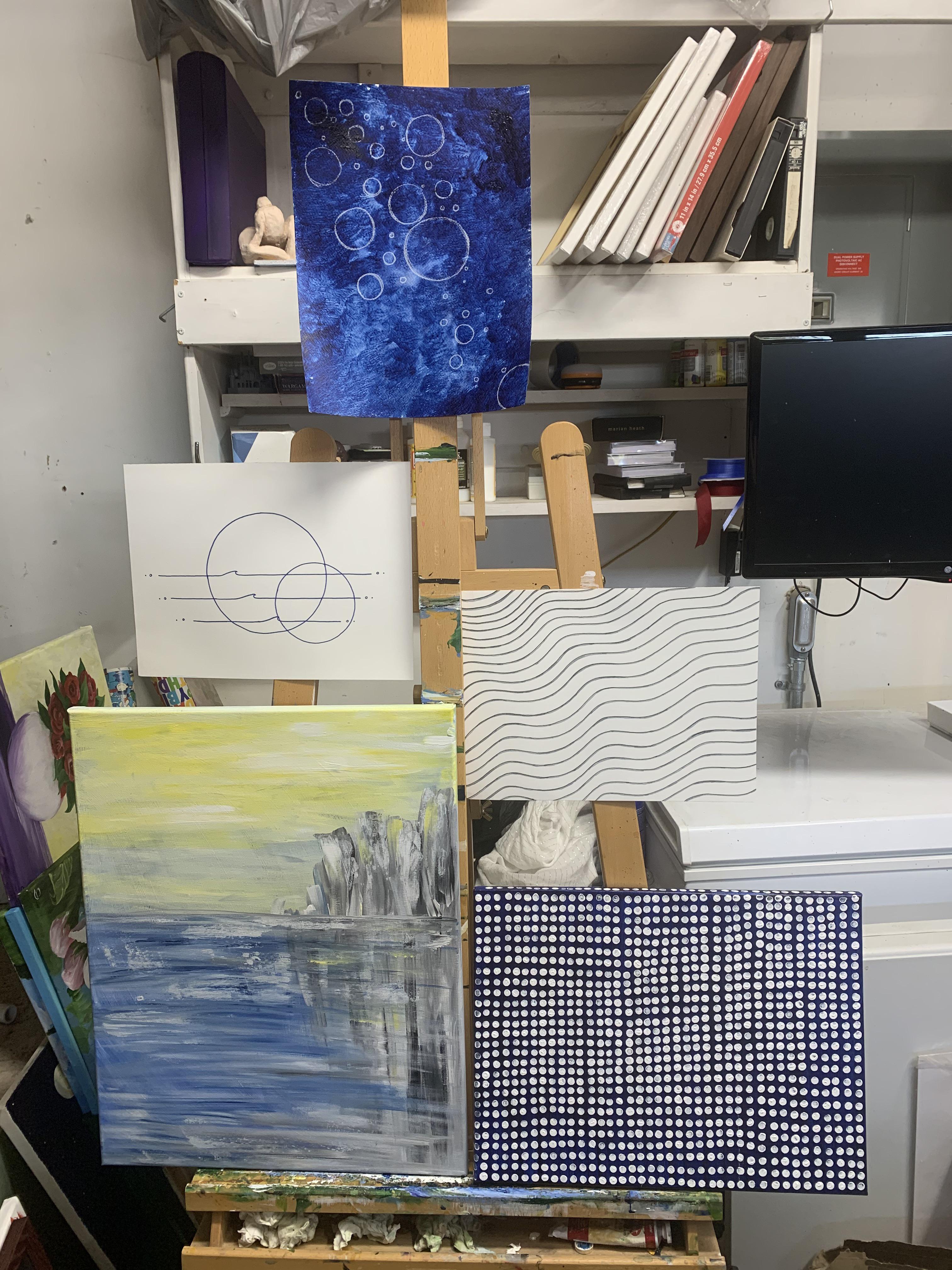 Abstract Water Wall Collage, me, Acrylic and Ink, 2021 | Scrolller