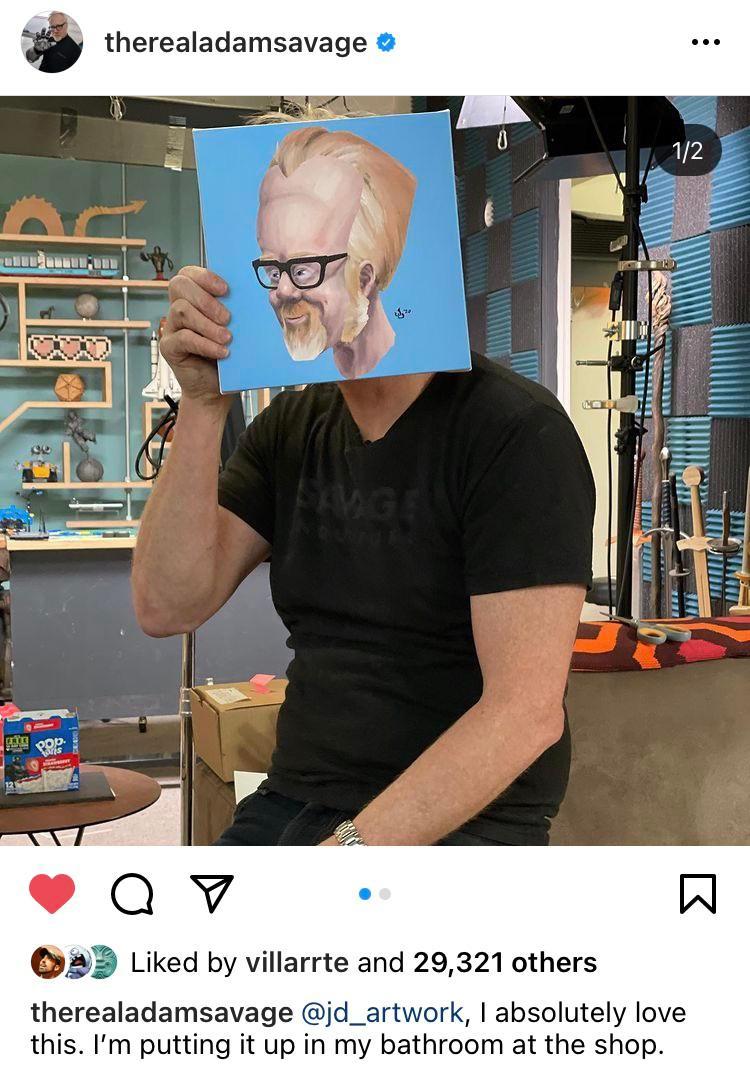 Adam Savage Caricature, Me, Procreate, 2020 | Scrolller