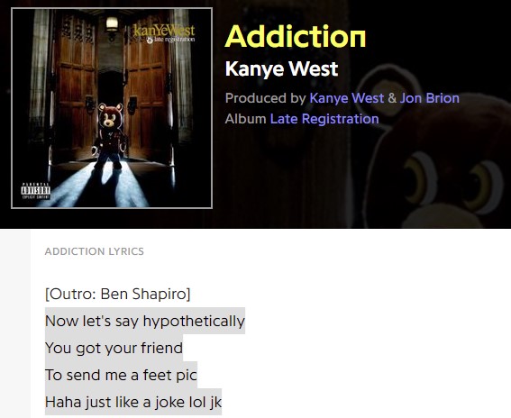 Addiction - Kanye West | Scrolller