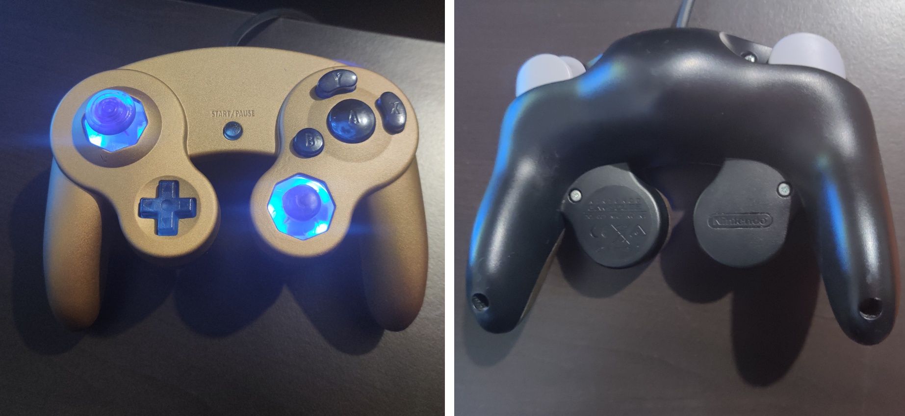 After an unsuccessful attempt at adding decals, my gold/black/blue custom controller is finally ...