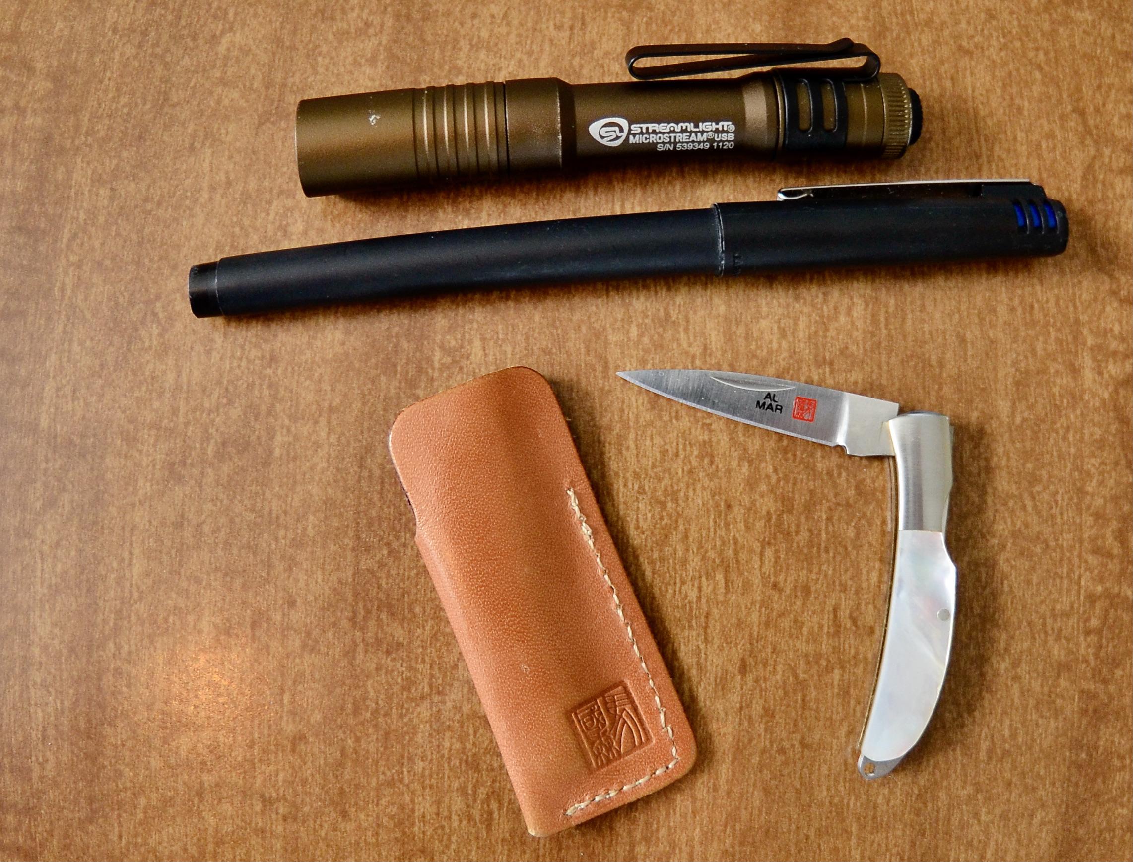 Al Mar mother of pearl. Streamlight microstream. Beloved office pen. | Scrolller