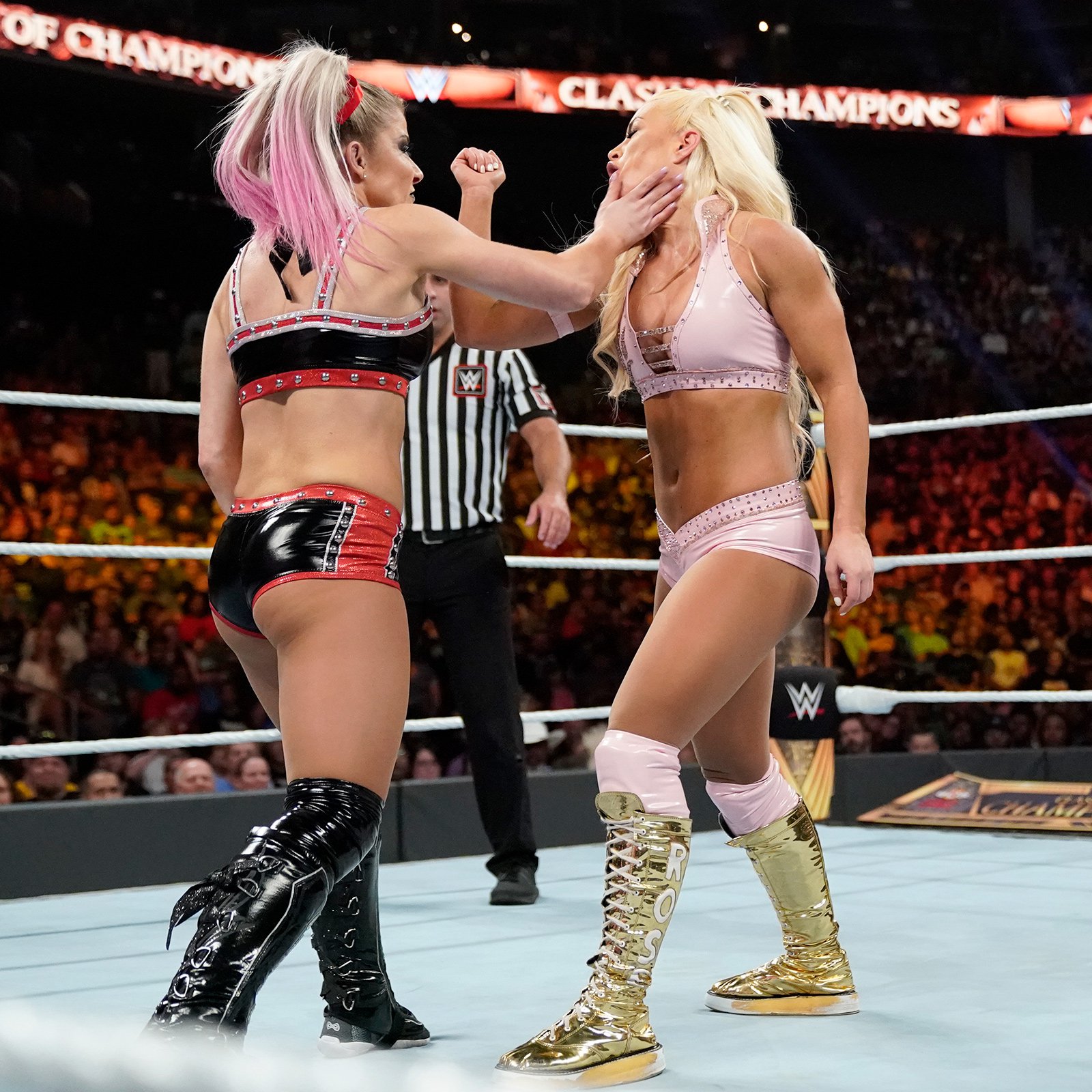 Alexa Bliss slapping the botox out of Mandy Rose's face | Scrolller