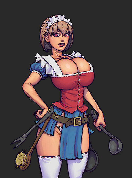 Alice, maid girl from Warlock and Boobs game. She is very busy girl. (Boobsgames) [Warlock and ...