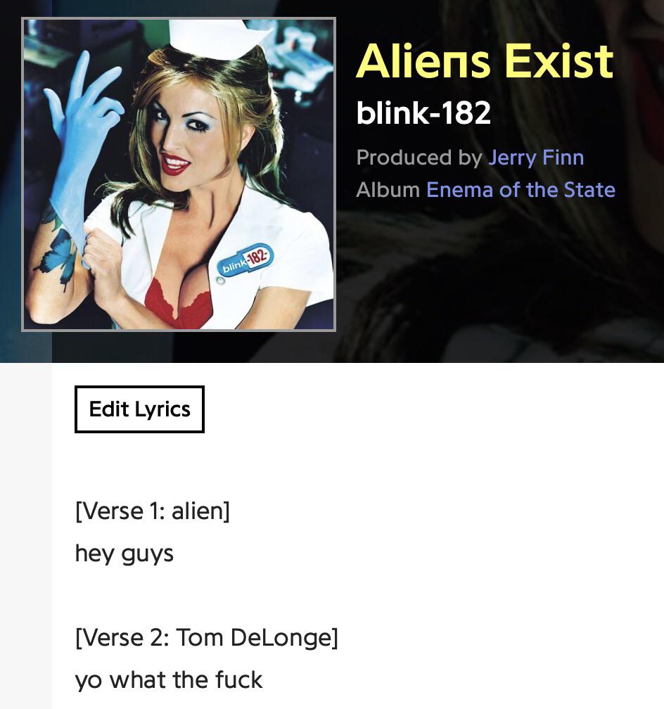 Aliens Exist - blink-182 | Scrolller