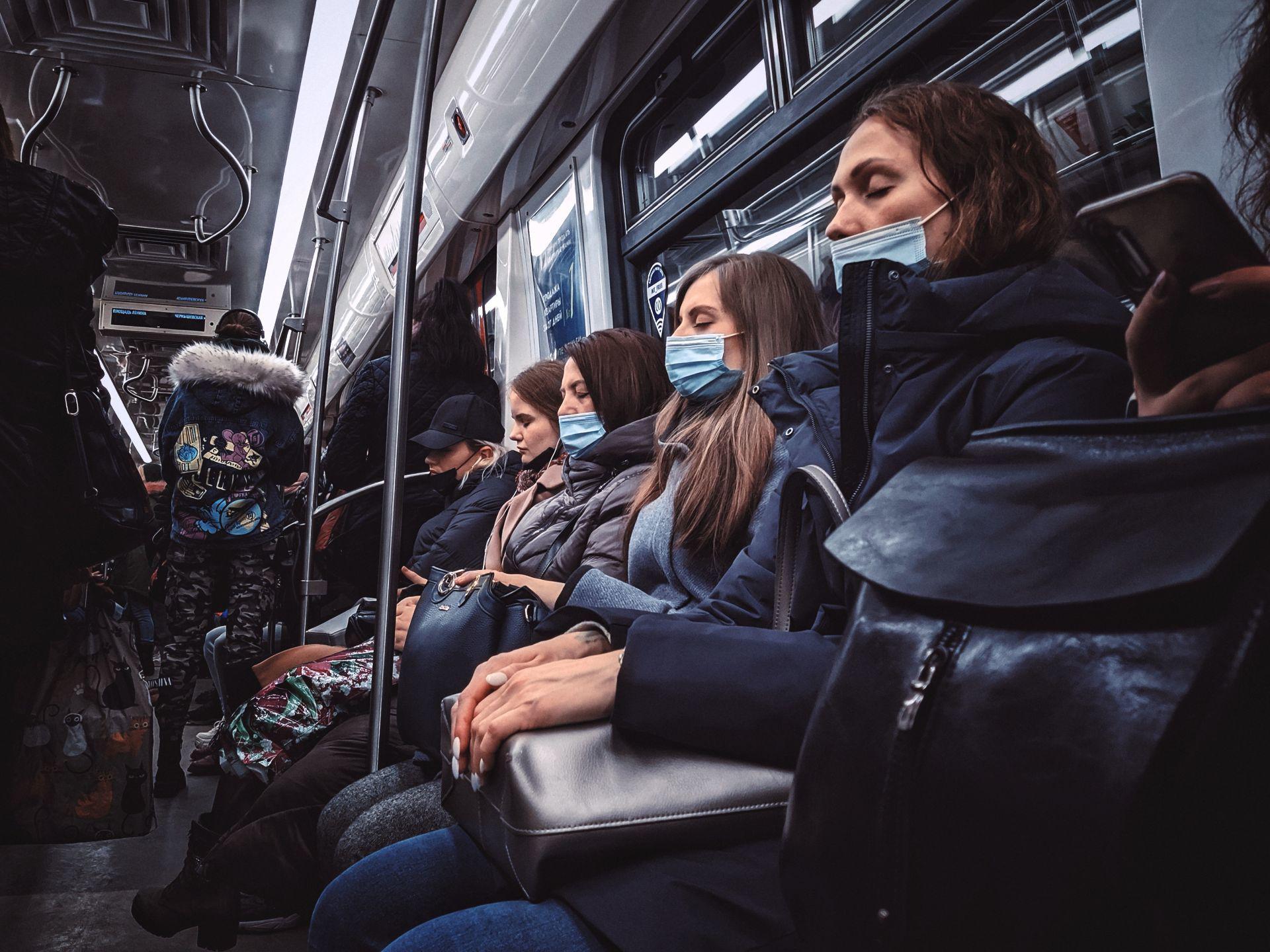 All styles of wearing a mask on the subway. | Scrolller