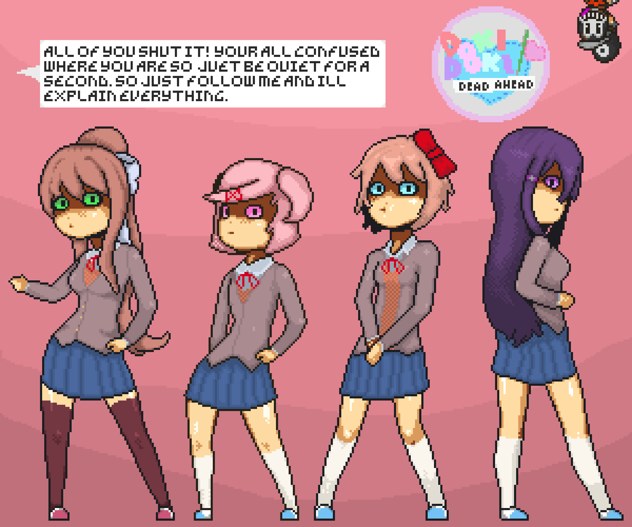 All the doki girls in the style of dead ahead original, wonder why there surprise | Scrolller