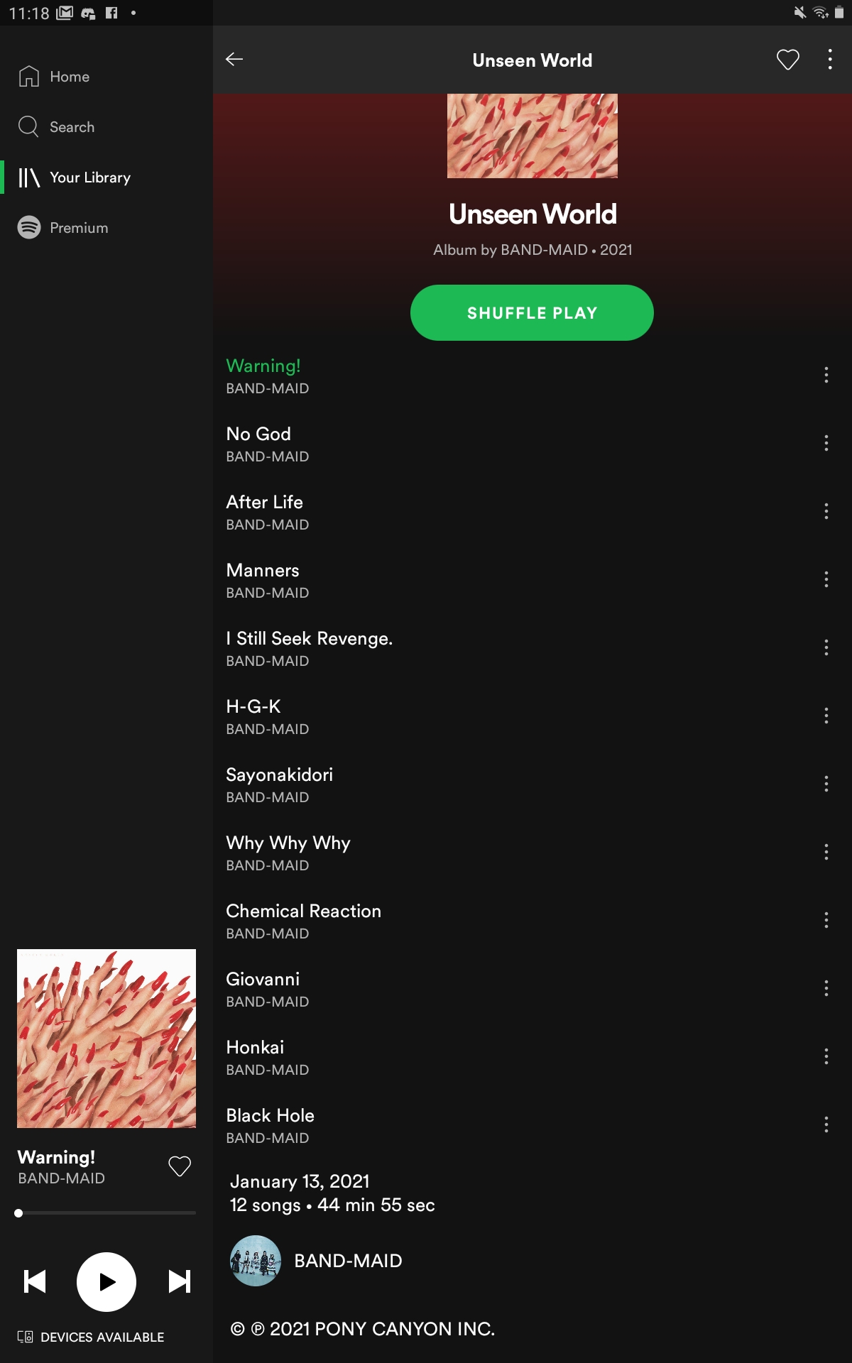 All twelve tracks of Unseen World just dropped on Spotify. Going to be listening to it now ...