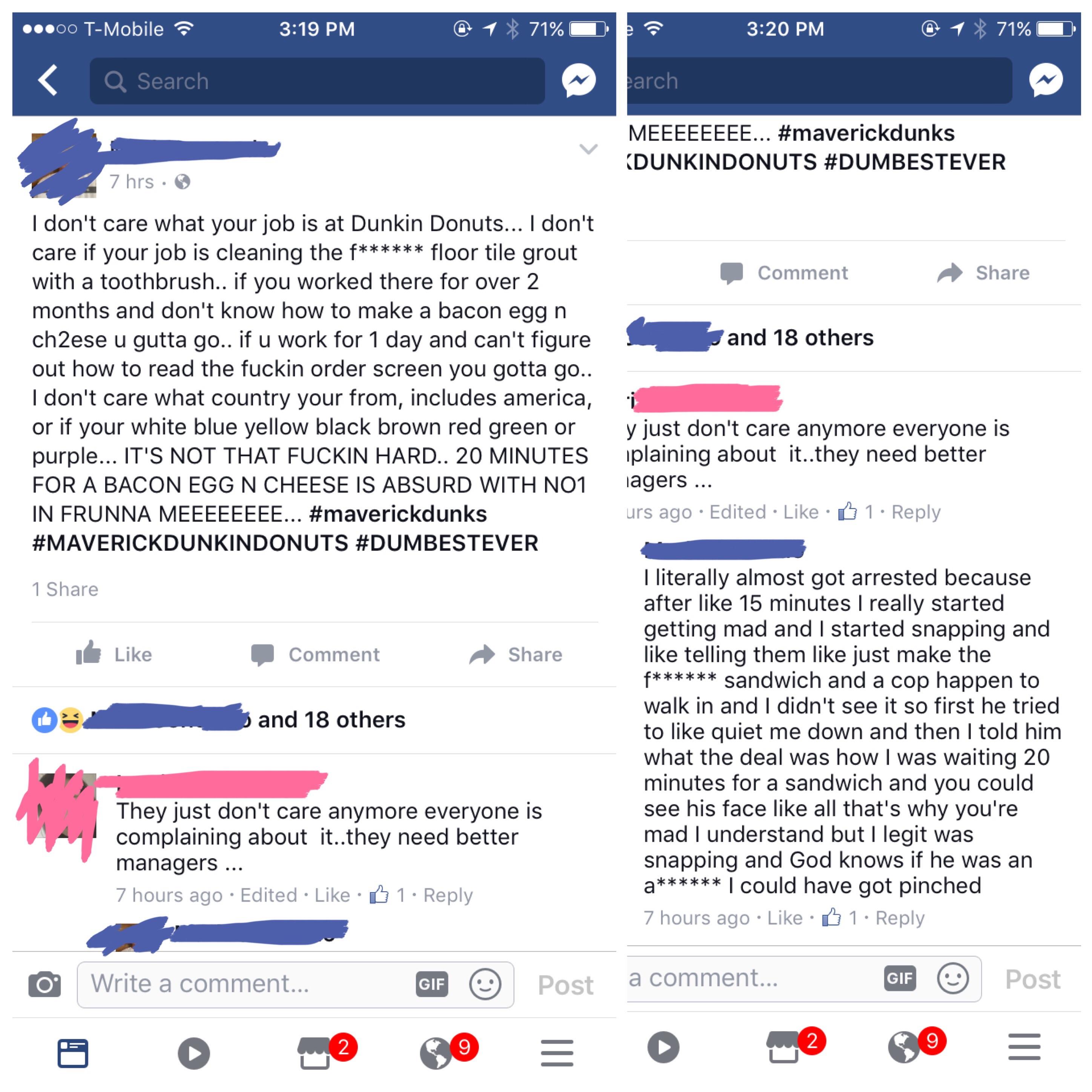 Almost getting arrested at Dunkin Donuts rant | Scrolller