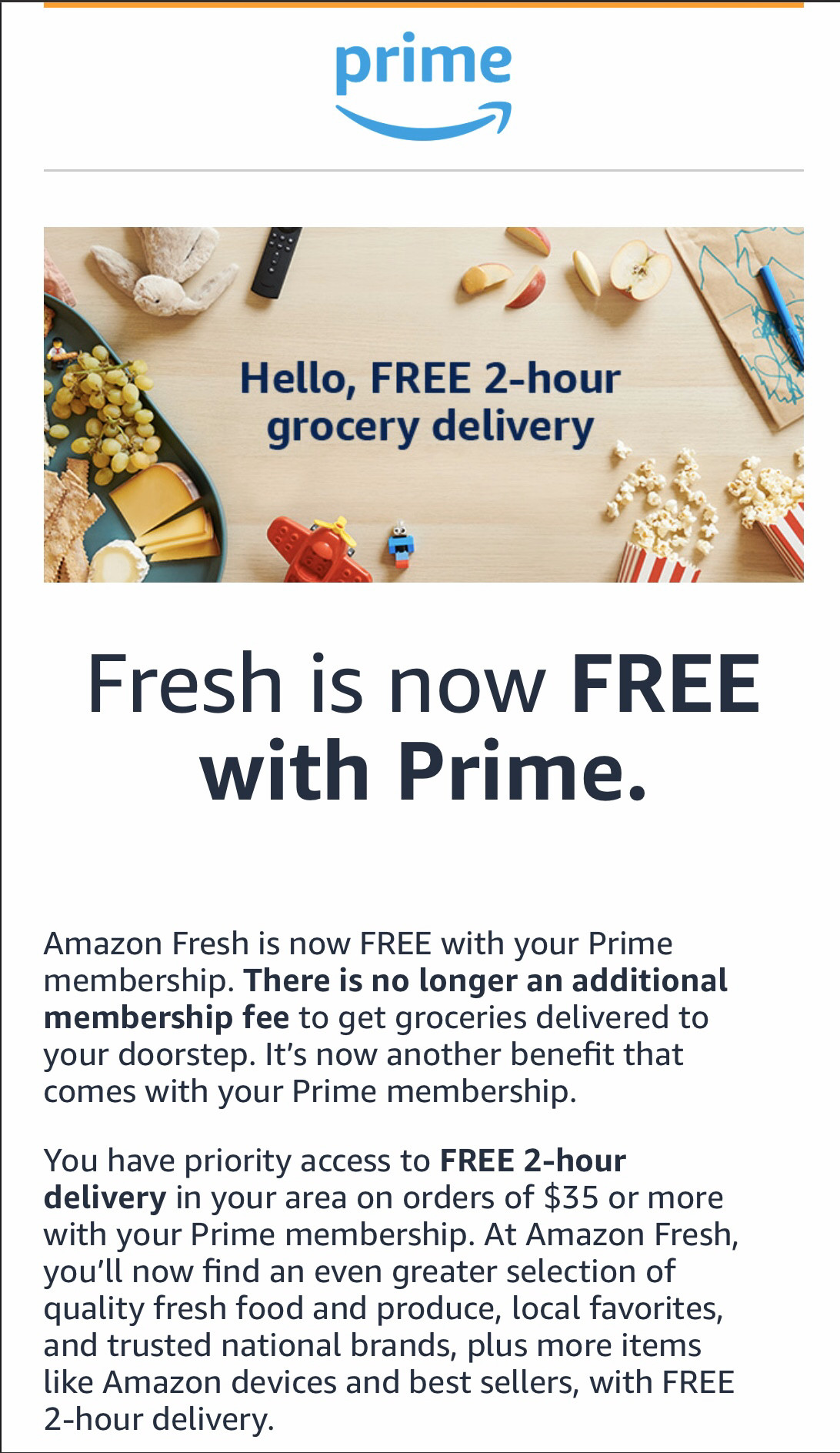 Amazon Fresh Now Free With Prime | Scrolller