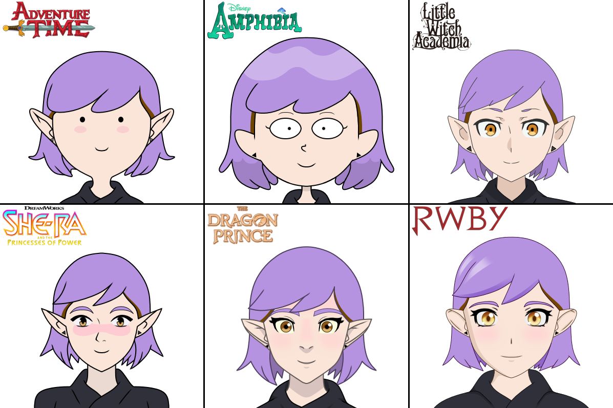 Amity in six different styles | Scrolller