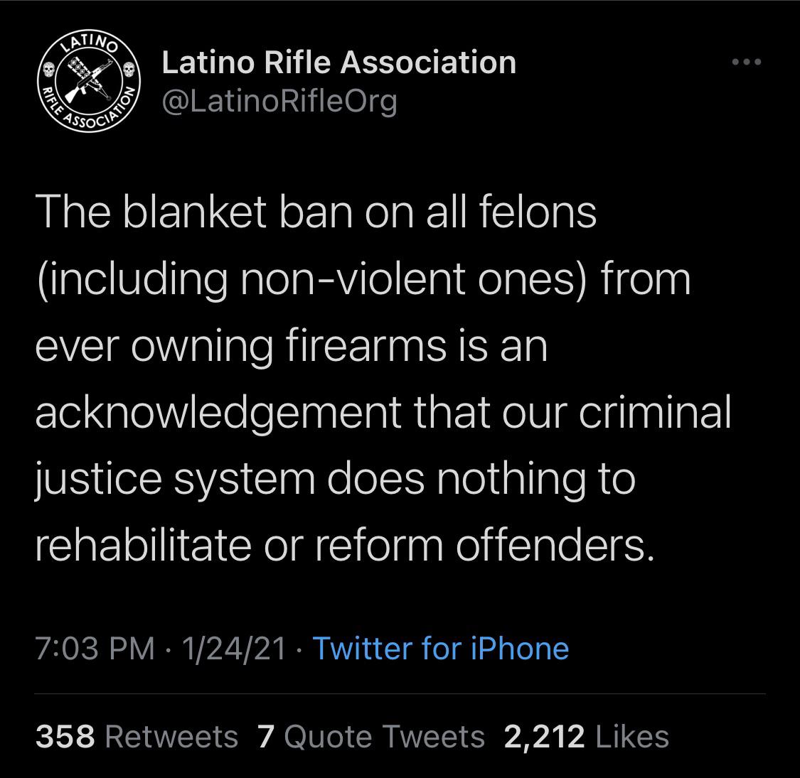 A rehabilitated non-violent felon should be able to own a gun. | Scrolller