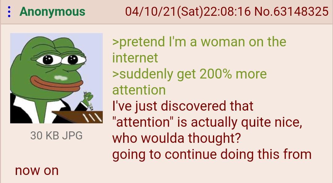 Anon gets attention | Scrolller