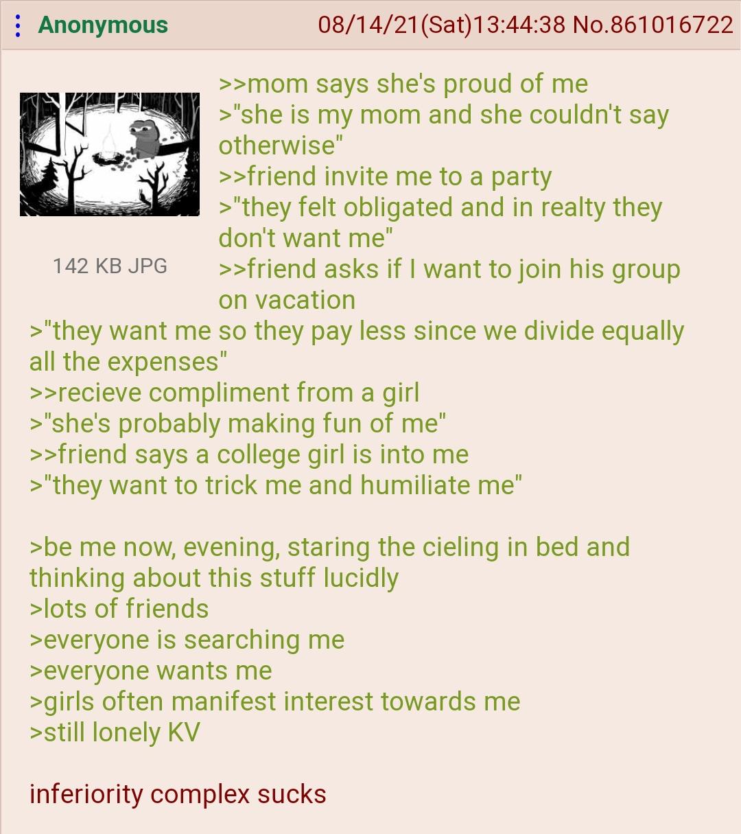 Anon has inferiority complex | Scrolller