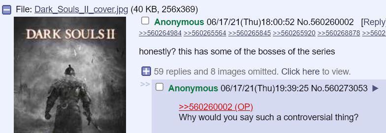 Anon has something to say about dark souls 2 | Scrolller