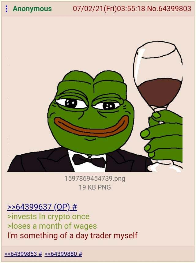 Anon invests in crypto. | Scrolller