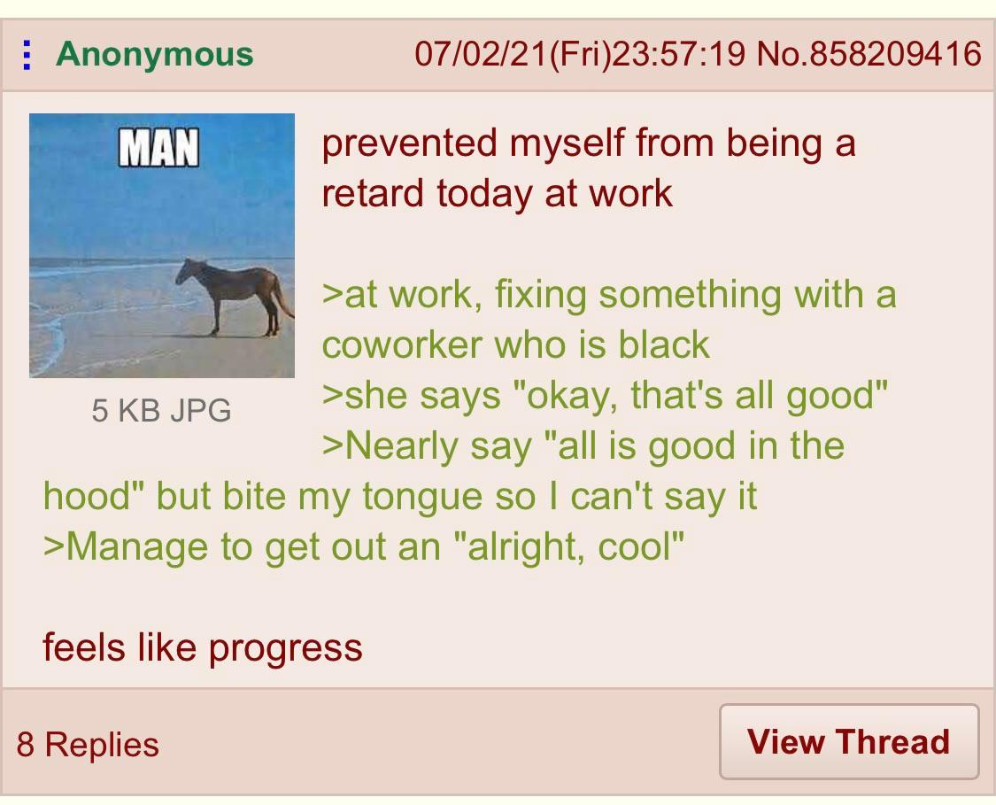 Anons working on himself | Scrolller