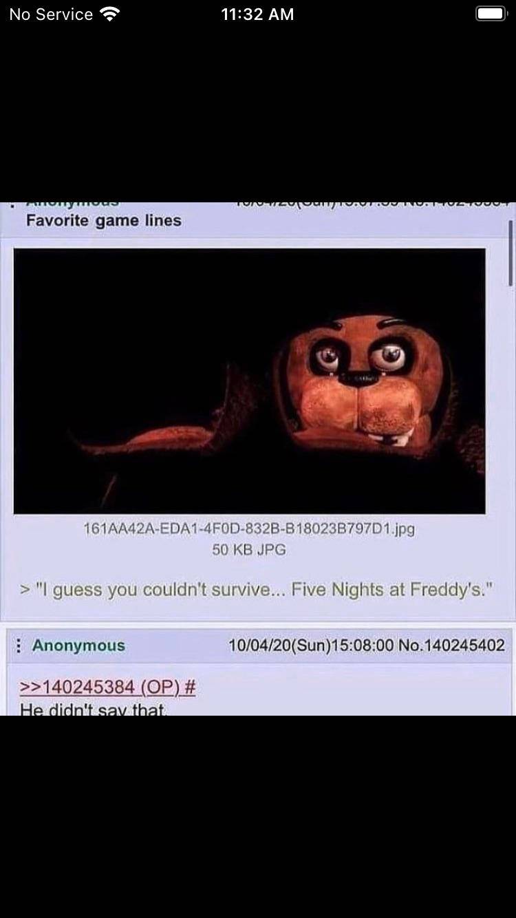 Anon misremembers fnaf | Scrolller