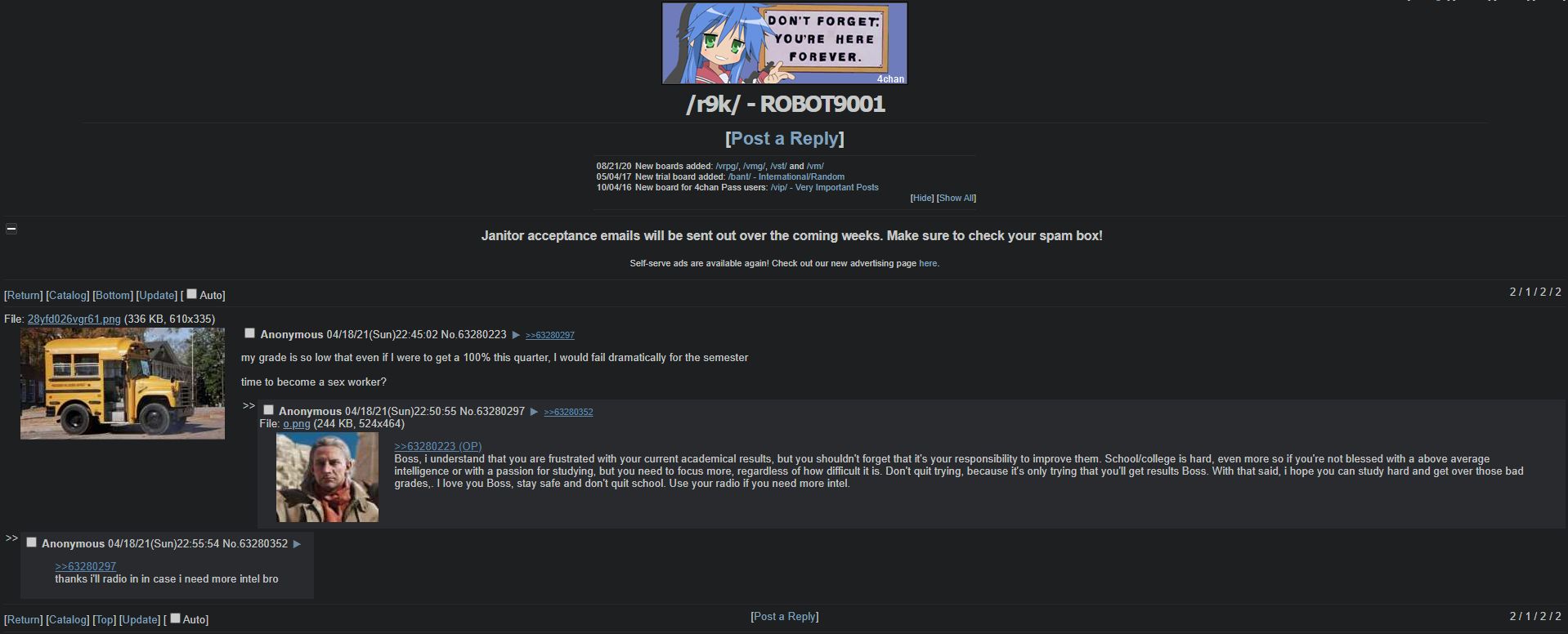 Anon needs intel on his grades | Scrolller