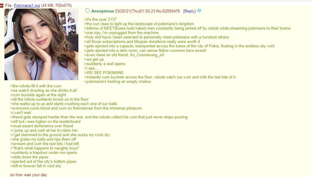 Anon talks about Pokimane | Scrolller