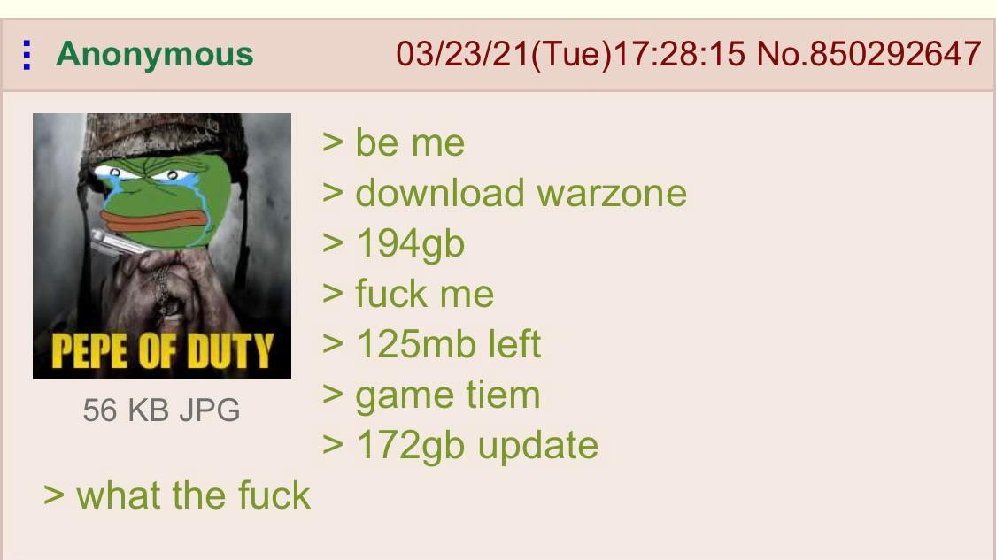 Anon tries to play warzone | Scrolller