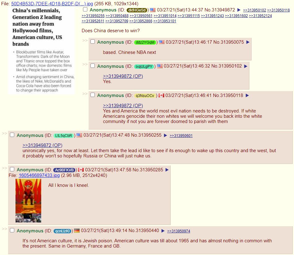 Anons are rooting for China | Scrolller