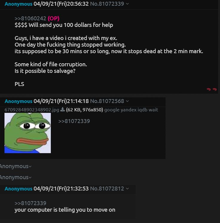 Anon's Computer be so Wise | Scrolller