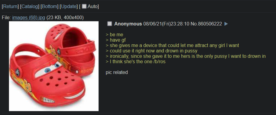 Anon's gf gives them lightning mcqueen crocs | Scrolller